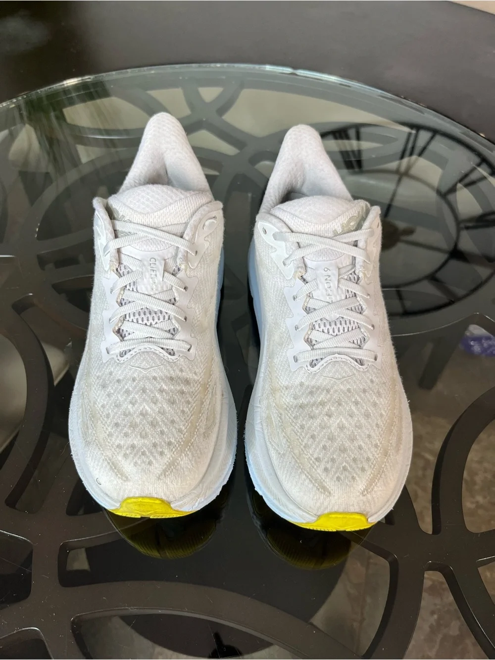 Hoka | Shoes | Hoka White And Light Blue Clifton 9 Womens Sz 95 B ...